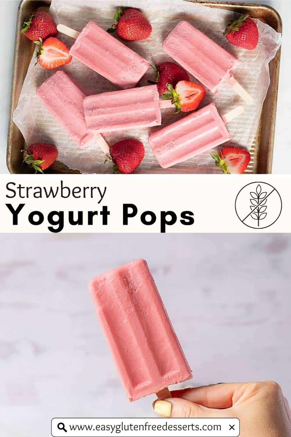Strawberry Popsicles with Greek Yogurt - Easy Gluten Free Desserts